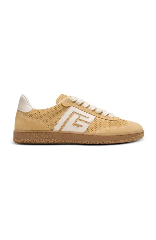 Balmain Swan Suede Trainers - Beige