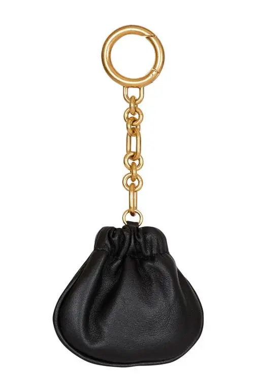 Balmain Pulse Leather Key Ring - Black