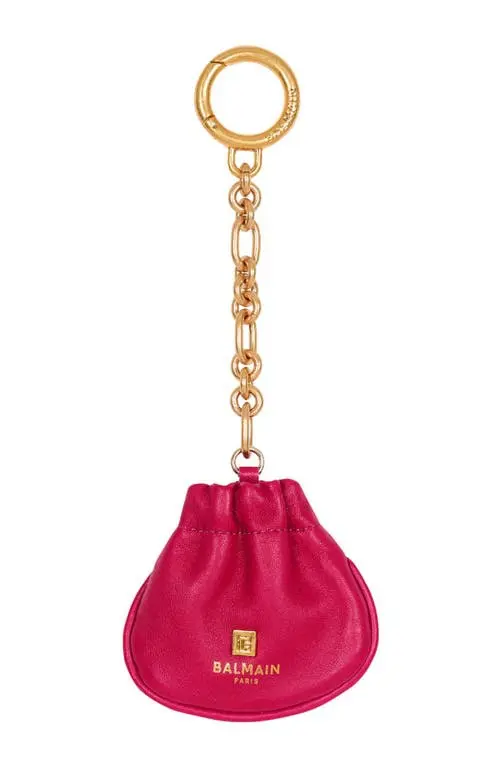 Balmain Pulse Leather Key Ring - Pink