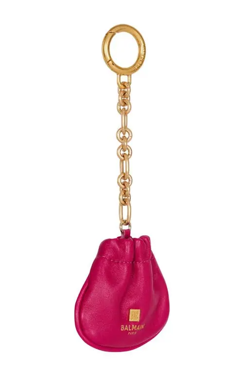 Balmain Pulse Leather Key Ring - Pink