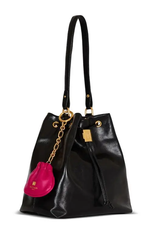 Balmain Pulse Leather Key Ring - Pink