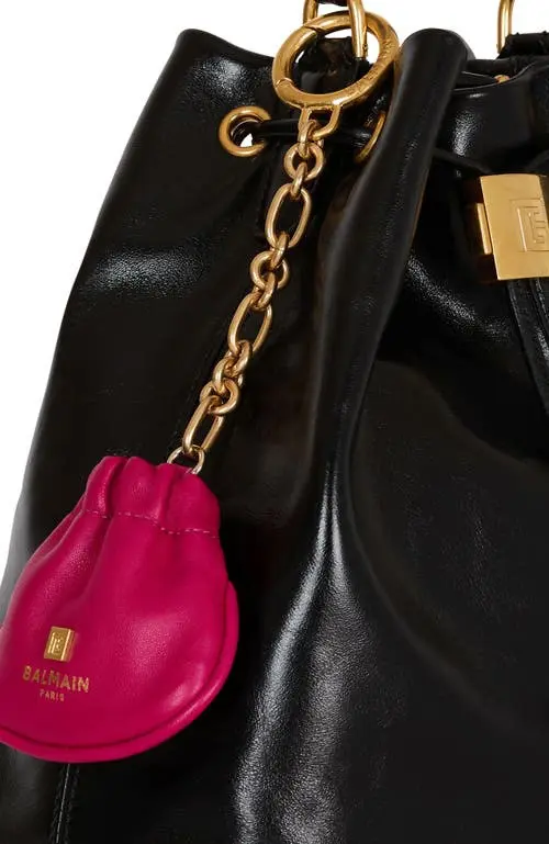 Balmain Pulse Leather Key Ring - Pink