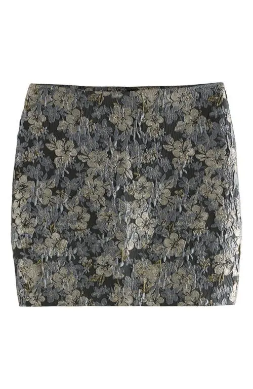 NEXT Metallic Floral Jacquard Mini Skirt