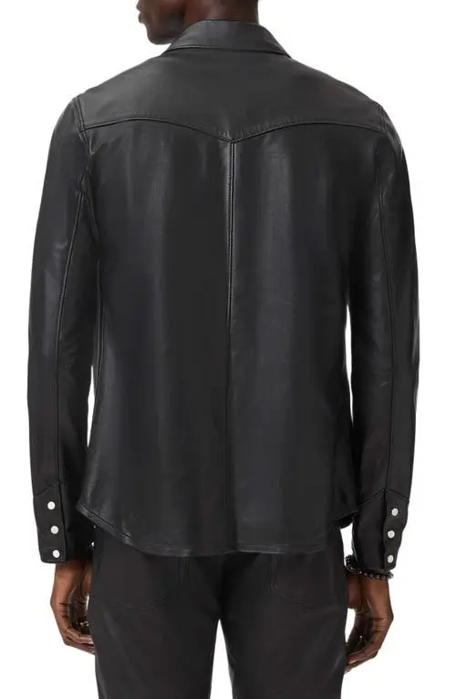 John Varvatos Sage Sheepskin Leather Shirt Jacket