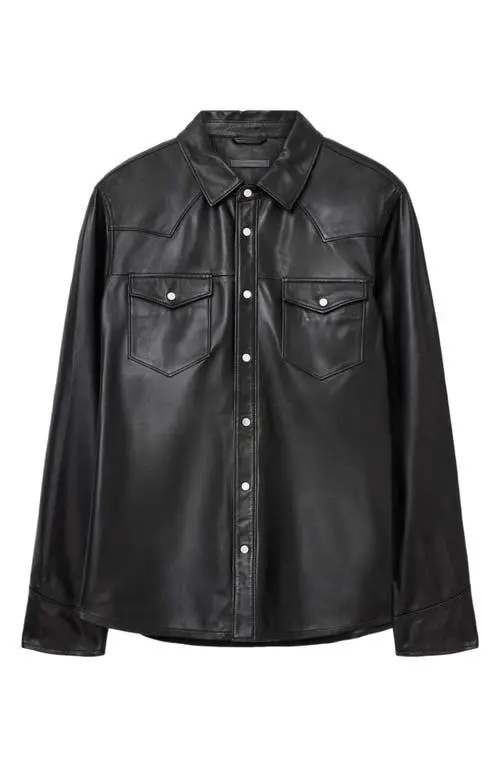John Varvatos Sage Sheepskin Leather Shirt Jacket