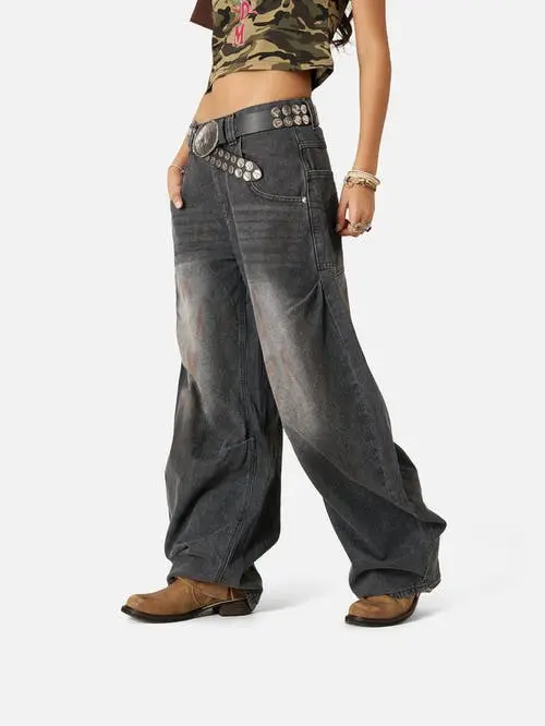 AELFRIC EDEN Dirty-dyed Barrel Jeans