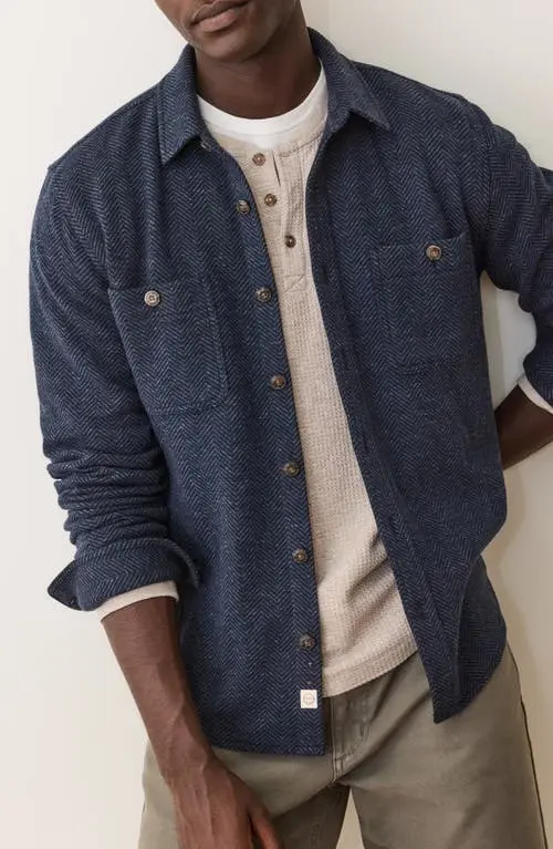 Marine Layer Pacifica Herringbone Stretch Twill Overshirt