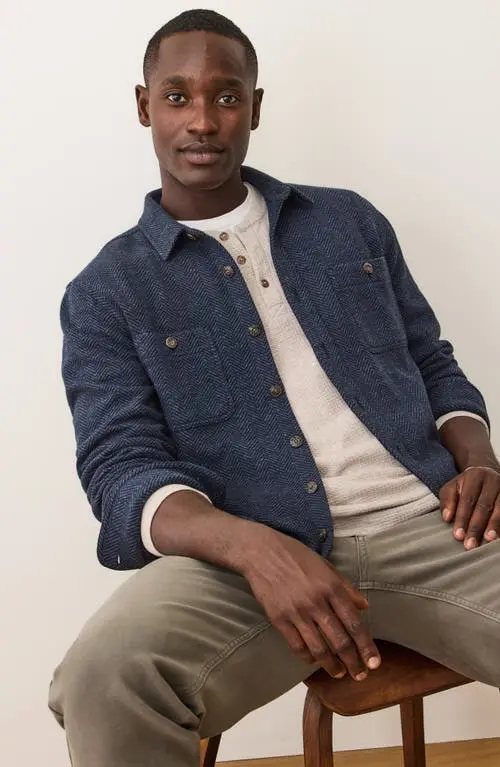 Marine Layer Pacifica Herringbone Stretch Twill Overshirt