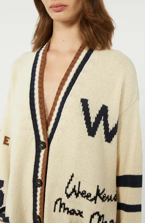 Max Mara Blasone Oversize Jacquard Cardigan - Black