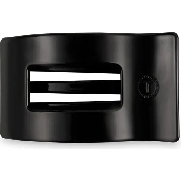 TELETIES Flat Rectangle Hair Clip - Jet Black