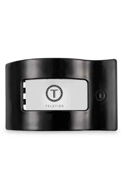 TELETIES Flat Rectangle Hair Clip - Jet Black