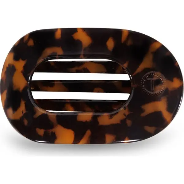 TELETIES Flat Round Hair Clip - Tortoise