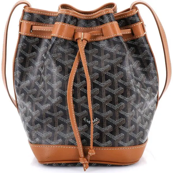 Goyard Petit Flot Bucket Bag Coated Canvas Pm - Brown