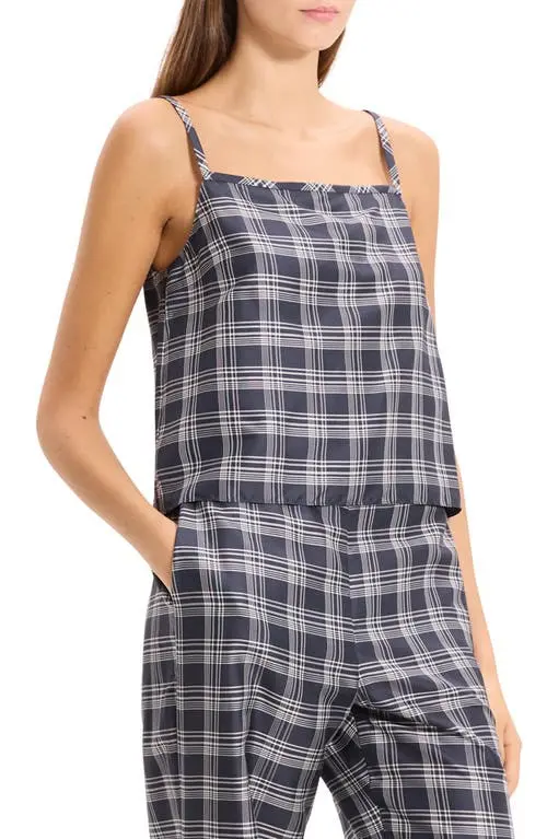 Theory Plaid Silk Camisole