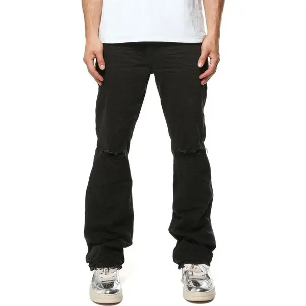 PURPLE BRAND Lancer Ripped Knee Bootcut Jeans
