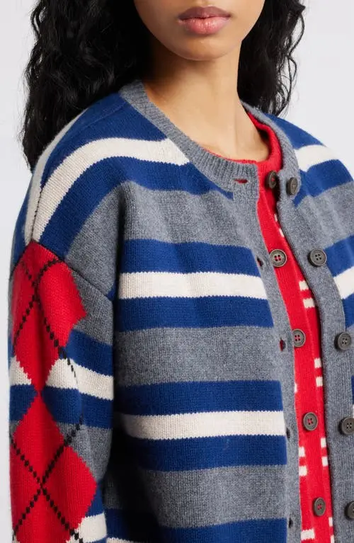 DAMSON MADDER Didi Faux Layered Merino Wool Cardigan