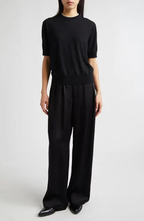 JIL SANDER Piped Merino Wool Sweater