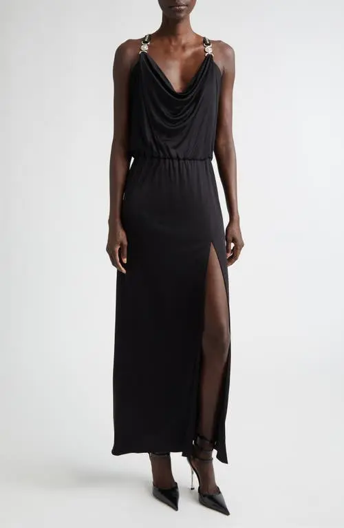 Versace Gathered Liquid Jersey Gown