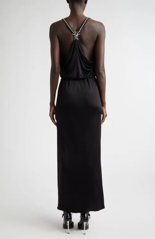 Versace Gathered Liquid Jersey Gown