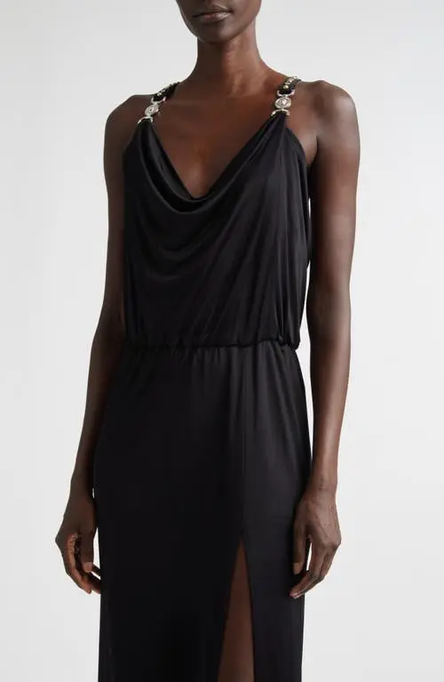 Versace Gathered Liquid Jersey Gown