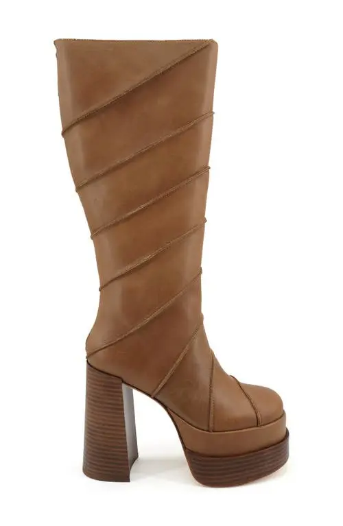 ZIGI Albania Platform Knee High Boots - Light Tan
