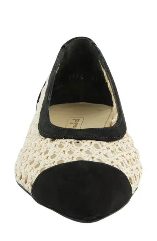 Paul Green Daisy Pointed Toe Flat - Black Nature Diva Nubuk