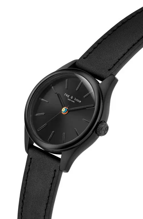 Rag & Bone Dean Leather Strap Watch