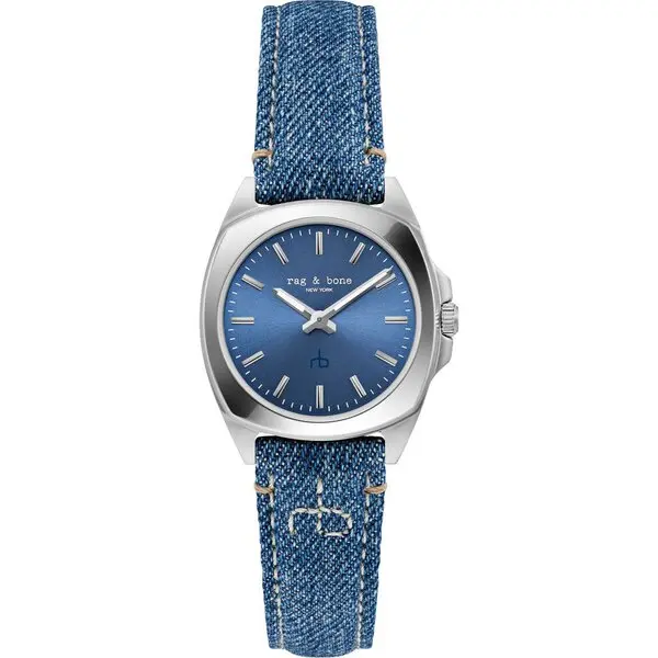 Rag & Bone Bleeker Denim Strap Watch - Blue