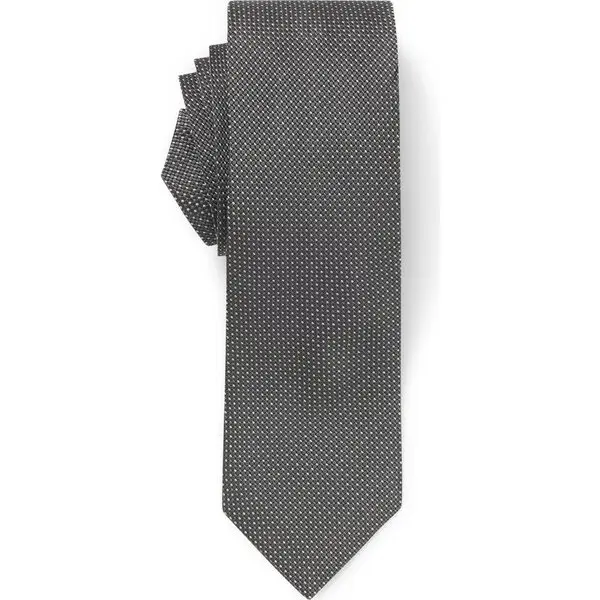 BOSS Textured Silk Necktie - Dark Grey