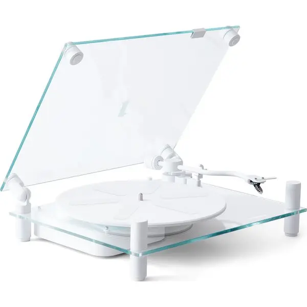 TRANSPARENT Glass Turntable - White