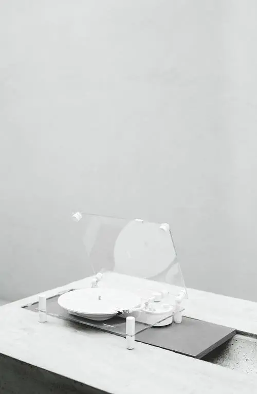 TRANSPARENT Glass Turntable - White