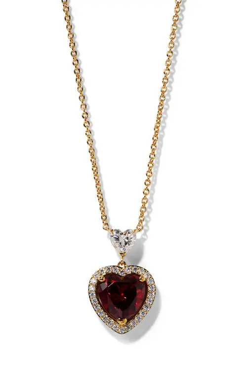 Nadri Le Bisou Halo Heart Pendant Necklace - Gold