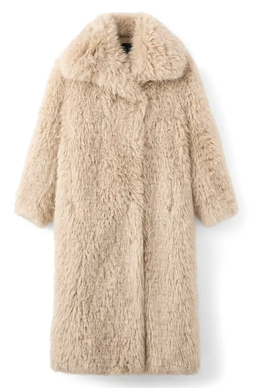 Mango Faux Fur Longline Coat
