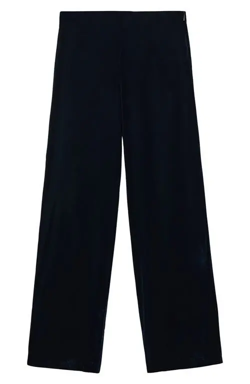 Mango Velvet Wide Leg Pants