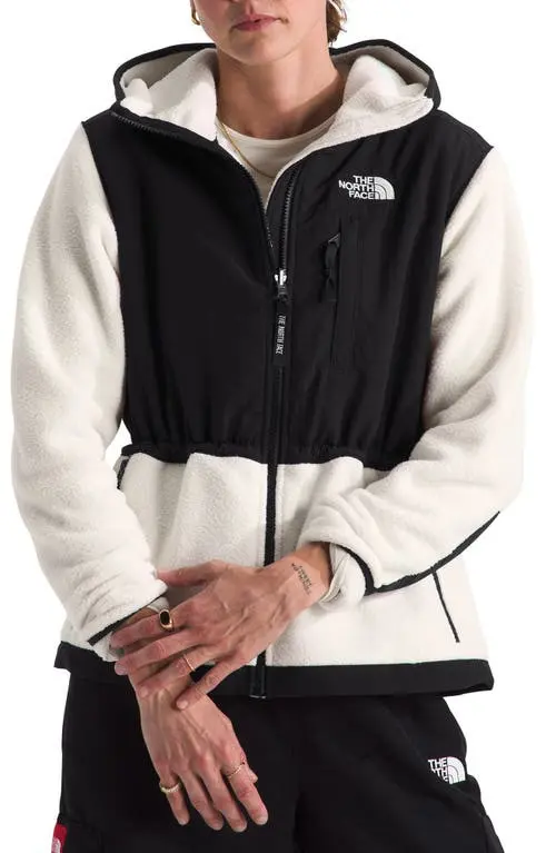 The North Face Denali Hooded Jacket - White Dune/tnf Black