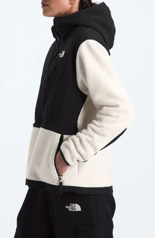 The North Face Denali Hooded Jacket - White Dune/tnf Black
