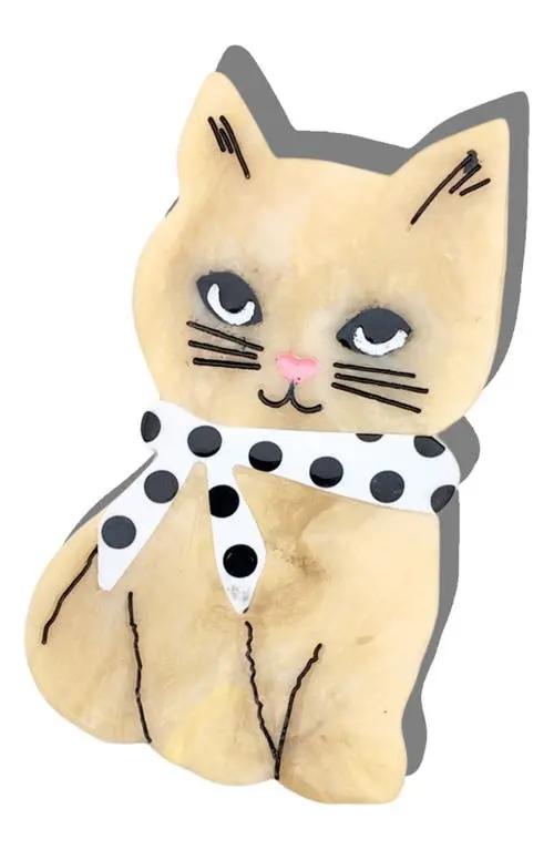 SOLAR ECLIPSE Hand-painted Kitten Claw Clip - Cream