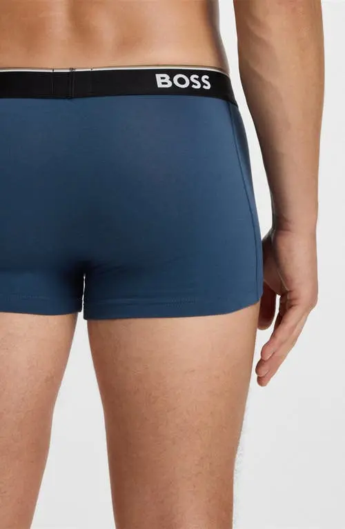 BOSS Assorted 3-pack Power Stretch Cotton Trunks - Blue Multi