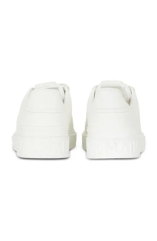 Balmain B-court Calfskin Trainers - White