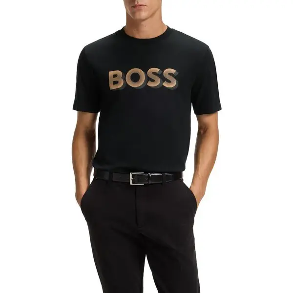BOSS Thompson Cotton Logo Graphic T-shirt - Black