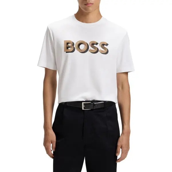 BOSS Thompson Cotton Logo Graphic T-shirt - White