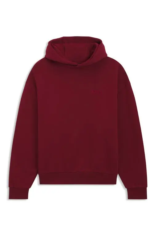 BOSS Cotton Fleece Pullover Hoodie - Dark Red