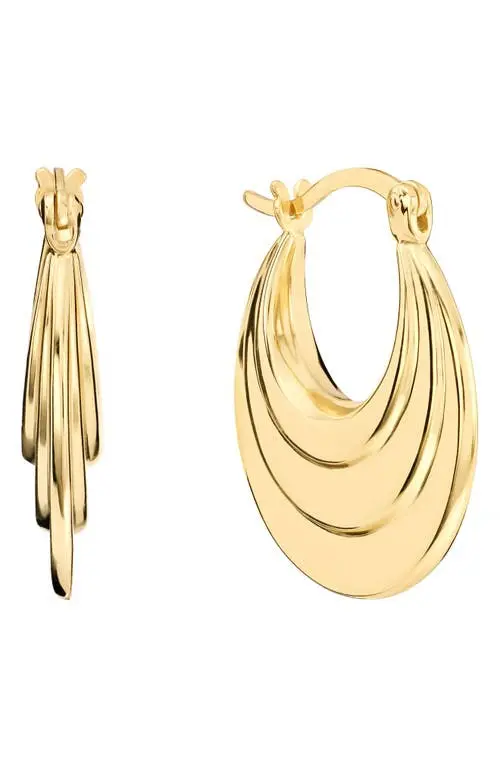 ATHRA LUXE Round 3d Hoop Earrings - Gold