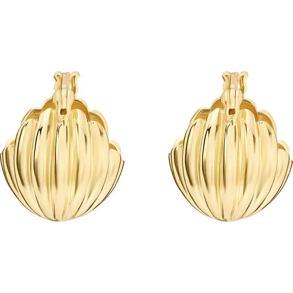 ATHRA LUXE Chunky Huggie Hoop Earrings - Gold