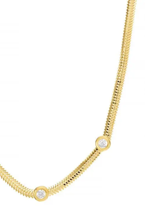 ATHRA LUXE Station Herringbone Chain Necklace