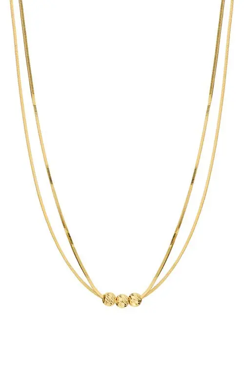 ATHRA LUXE Double Chain Beaded Necklace - Gold