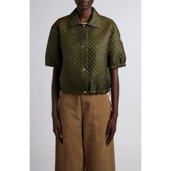 Moncler Flower Quilted Short Sleeve Jacket