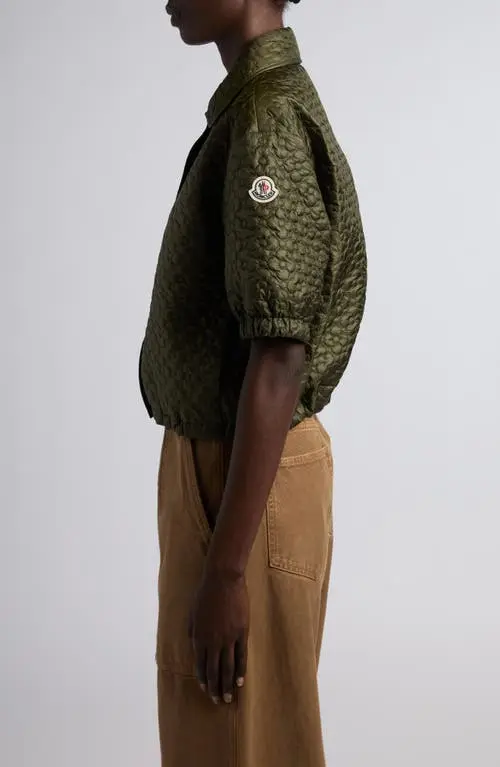 Moncler Flower Quilted Short Sleeve Jacket
