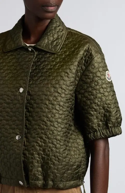Moncler Flower Quilted Short Sleeve Jacket