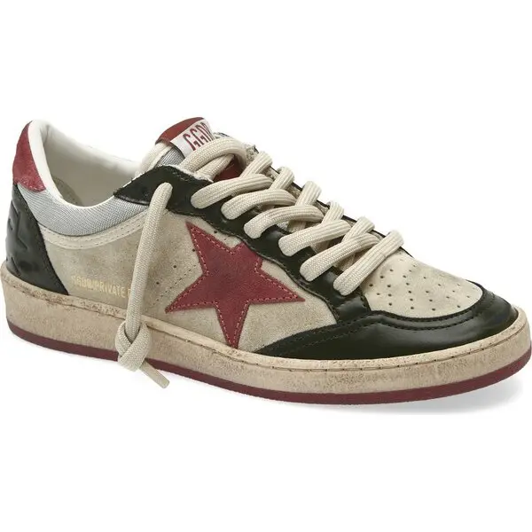 GOLDEN GOOSE Ball Star Sneaker - Beige/green/mint